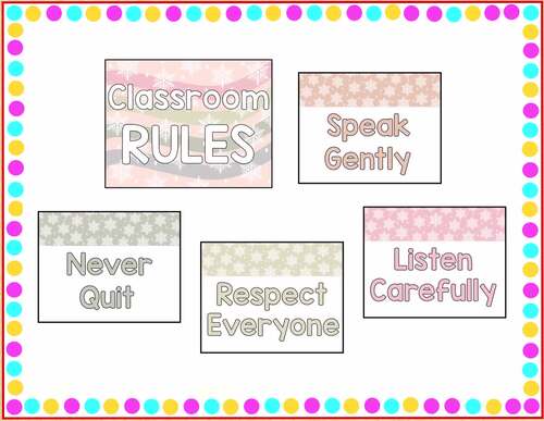 Printable Snowflakes Classroom Rules Labels, Editable Classroom Rules ...