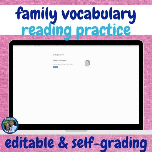 French Family Reading Comprehension Print & Google Forms™ la famille