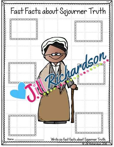 Sojourner Truth Black History Month Kindergarten First Second Grade ESL