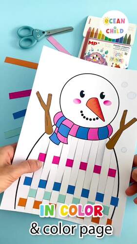Build a Snowman Activity Preschool Coloring Page Winter Printable Craft ...