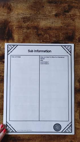 August Print-and-Go Substitute Plans For 1st Grade (Plans For Two Days)
