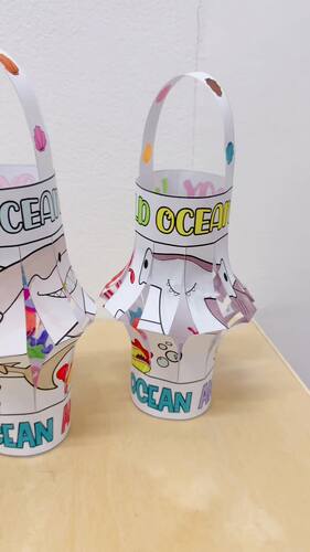World Oceans Day Paper Lantern & Coloring Craft Activity by HAPPYLEARN