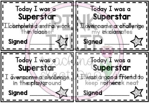 Positive Reward Notes For Parents by Pink Tulip Teaching Creations