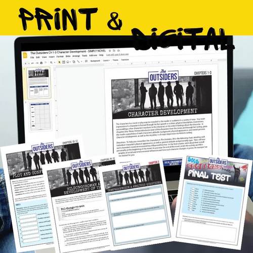 The Outsiders Novel Study BUNDLE - Over 200 Pages - Print & Digital Unit