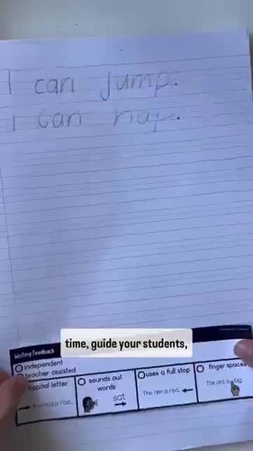 Kindergarten & Grade 1 Writing Feedback Visual Strips, Writing Goals