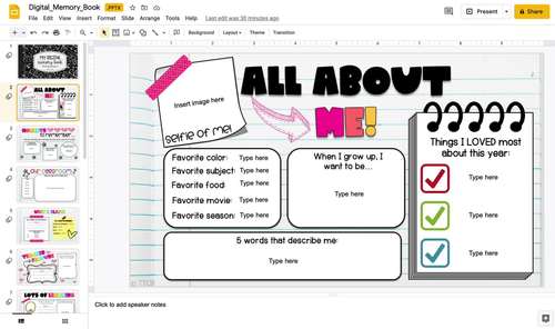 End of the Year Digital Memory Book by The Teachers Corner Blog | TPT