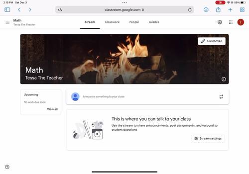Fireplace ANIMATED Google Classroom Header Banner GIF by Tessa The Teacher