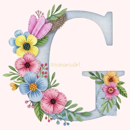Floral Applique Letters PNG Set – 26 Uppercase Watercolor | TPT