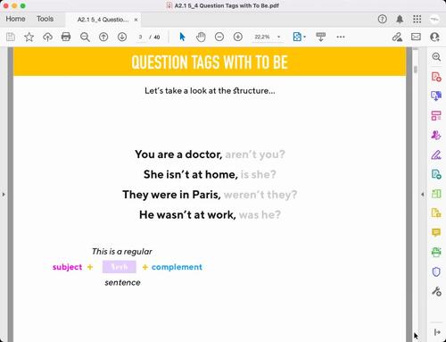 ESL Elementary Work Verbs & Question Tags Bundle by ESL Class Workshop