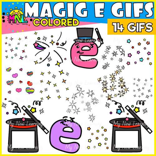 Magic E GIFS Animated Clipart Animated Confetti Sparkle Stars Clipart Set
