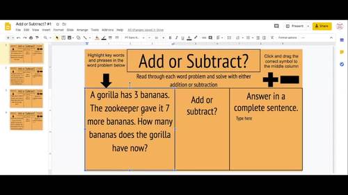 Add or Subtract? Worksheets & Interactive Google Slides™ by Home Run ...