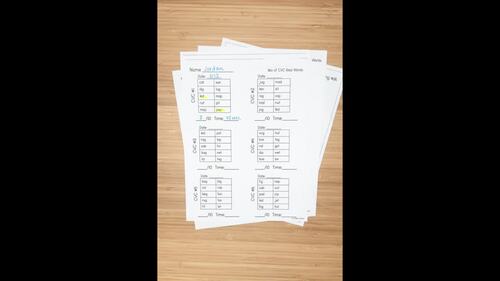 Progress Monitoring Probes | Short Vowels CVC Words | TPT