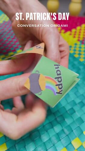 St Patrick's Day Activity for Conversation Skills | Origami Fortune Teller