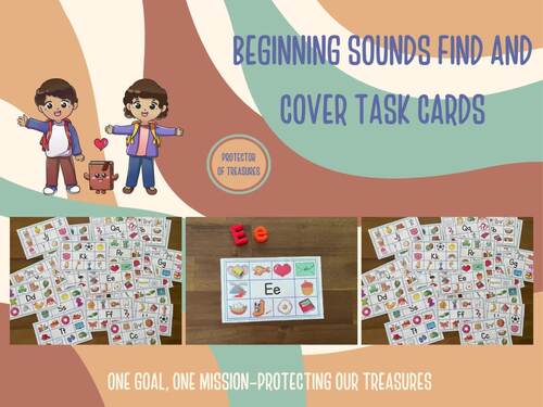 Beginning Sounds Find & Cover Task Cards by Protector Of Treasures