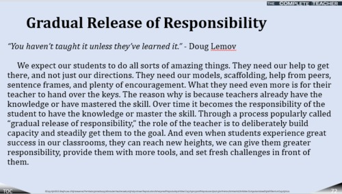 COMPLETE TEACHER Lesson 72 - Gradual Release of Responsibility | TPT