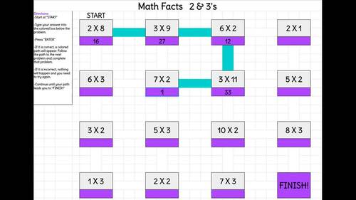 Math Fact Fluency Maze Activities | Google Classroom | Digital | TPT
