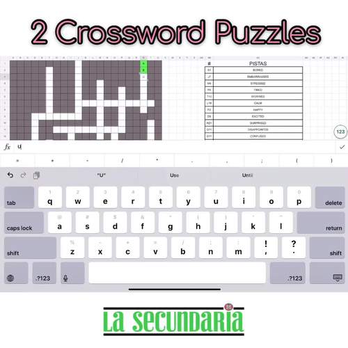 Spanish Emotions Digital Crossword Puzzle | Distance Learning by LA ...