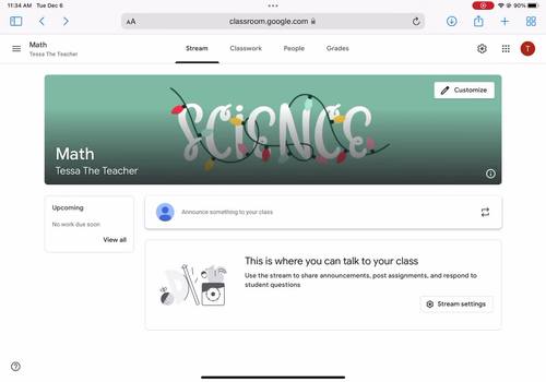 ANIMATED Google Classroom Header (Banner) | MUSIC Christmas Lights