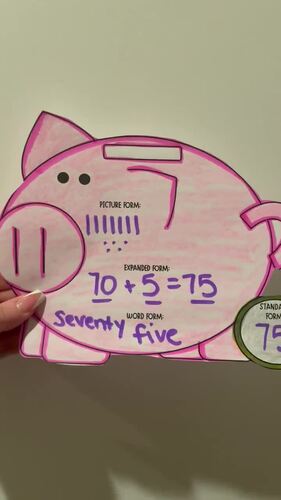 Piggy Bank Math Place Value Craft by The Teaching Diva Corner | TPT