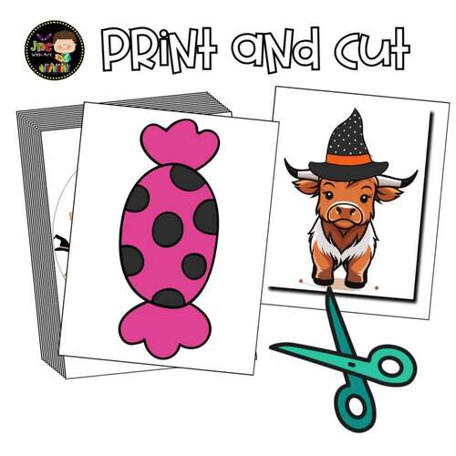 Halloween Highland Cow Bulletin Board Kit October Door Decor Editable