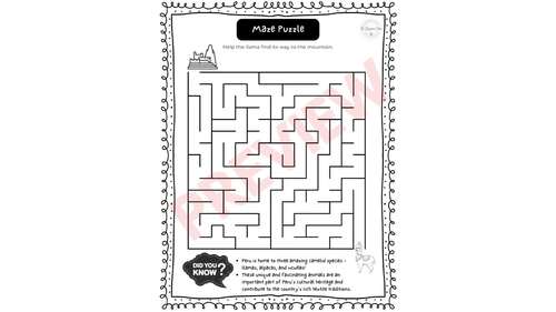 Peru Activity Pack: Explore Machu Picchu, Nazca Lines, and More!