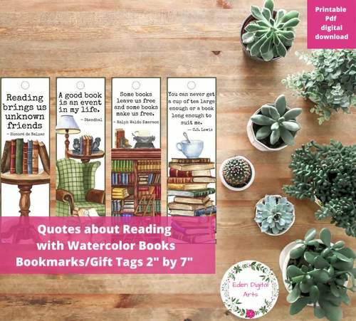 Literature Famous Reading Quotes Bookmarks Student Friend Cards Reward ...