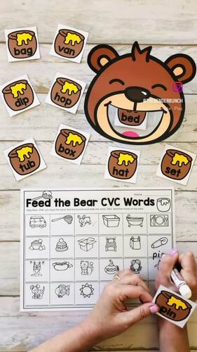 CVC Words Activity - CVC Word Activities - Feed the Bear CVC Words