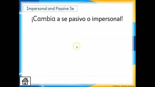 Spanish Impersonal_Passive Se Verbs PowerPoint Game Las Estrellas and ...