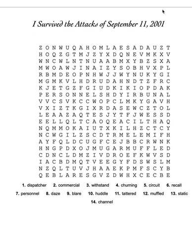 I Survived the Attacks of September 11, 2001 (WORD SEARCHES) by Curt's ...