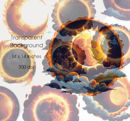 Solar Eclipse Clipart, Astrology Celestial, Total Solar Eclipse | TPT