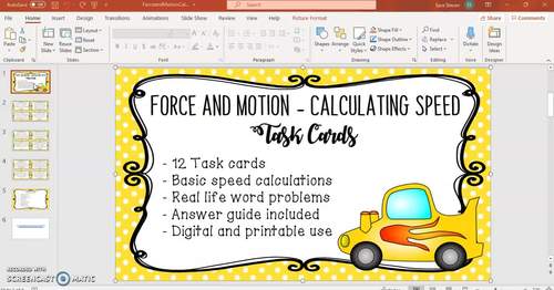 Force and Motion - Calculating Speed by The Virtual Teacher | TPT