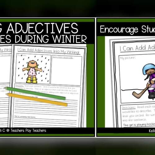 Adding Adjectives To Sentences Winter Prompts 1st Grade Writing Sentences