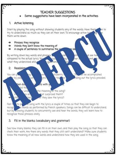 French music activities | Musique française | francophone vol. 6