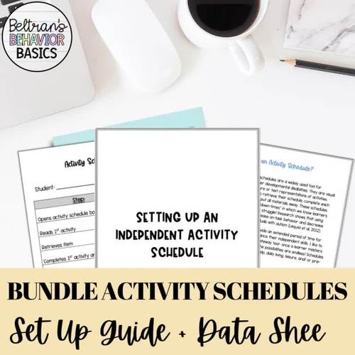 Bundle Independent Activity Schedule Guide & Data Sheets Autism or ABA ...
