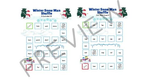 Winter Board Game: Phonics Fluency Game! | 27 Phonics Skills Included