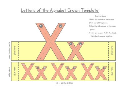 Alphabet Letter Crown Craft: Beginning Sounds Activity & Worksheets for ...
