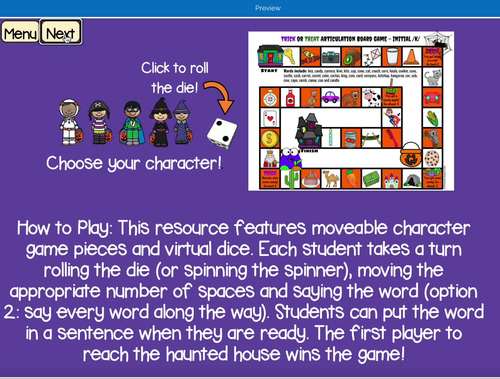 TRICK OR TREAT Halloween Articulation Board Games Speech Therapy Print ...