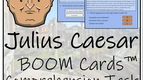 Julius Caesar BOOM Cards™ Comprehension Activity 3rd Grade & 4th Grade