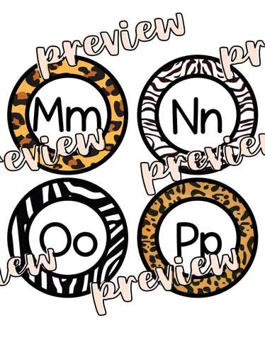 Jungle Safari Animal Print Word Wall Letters by Anh Huynh | TPT