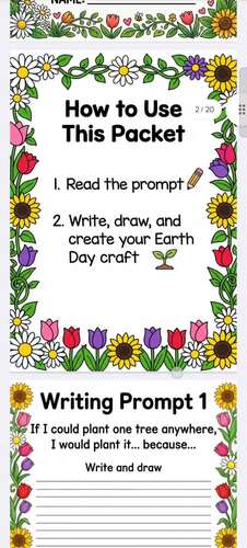 Earth Day Writing Activities Prompt Earth Day Craft Worksheets 2nd 3rd ...