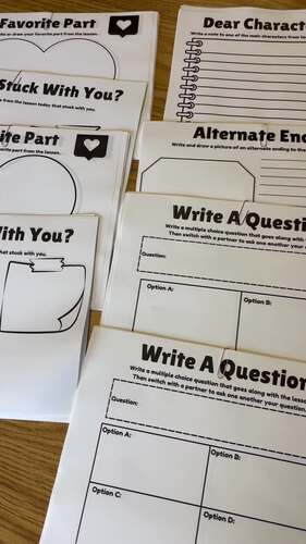 Fun Reading Response Pages | Exit Tickets by CKLAinthird | TPT