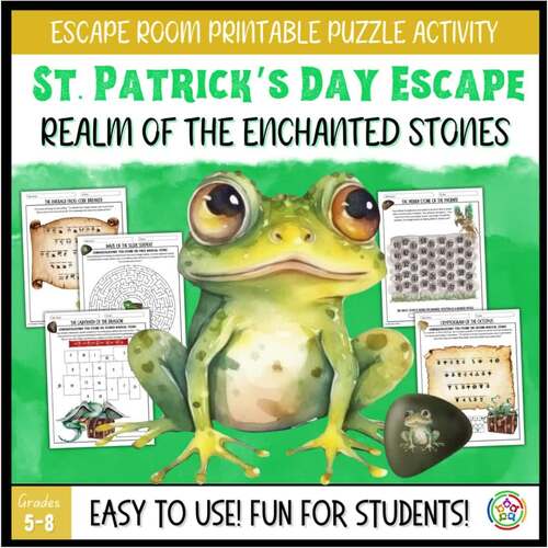 St. Patricks Day Middle School Escape Room, Printable Puzzle Activity