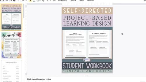 Project Based Learning Design Workbook for Student-Directed Learners