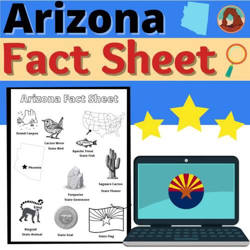 Arizona State Activity Fact Sheet Webquest Resource No Prep Morning Work