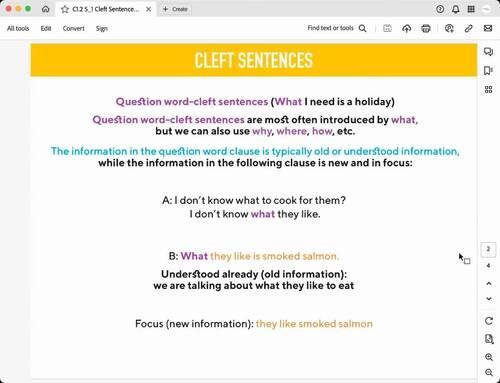 ESL Advanced Lesson: Learn about Cleft Sentences by ESL Class Workshop