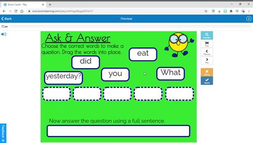 Past Simple Tense Ask and Answer BOOM Cards by Love 2 Learn English
