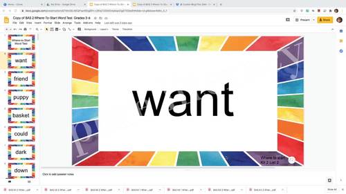 Digital Where to Start Word Test for F & P BAS System 2 by Pure Literacy