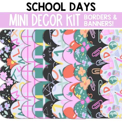 Back to School Decor Kit / Back to School Bulletin Board Decor / Door Decor
