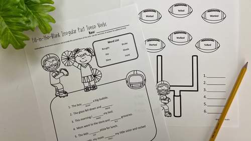 Football Themed Speech Therapy Language Worksheets and Activities