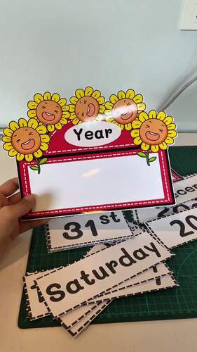 Daily Calendar Display – Sunflower Theme by KruPla English | TPT